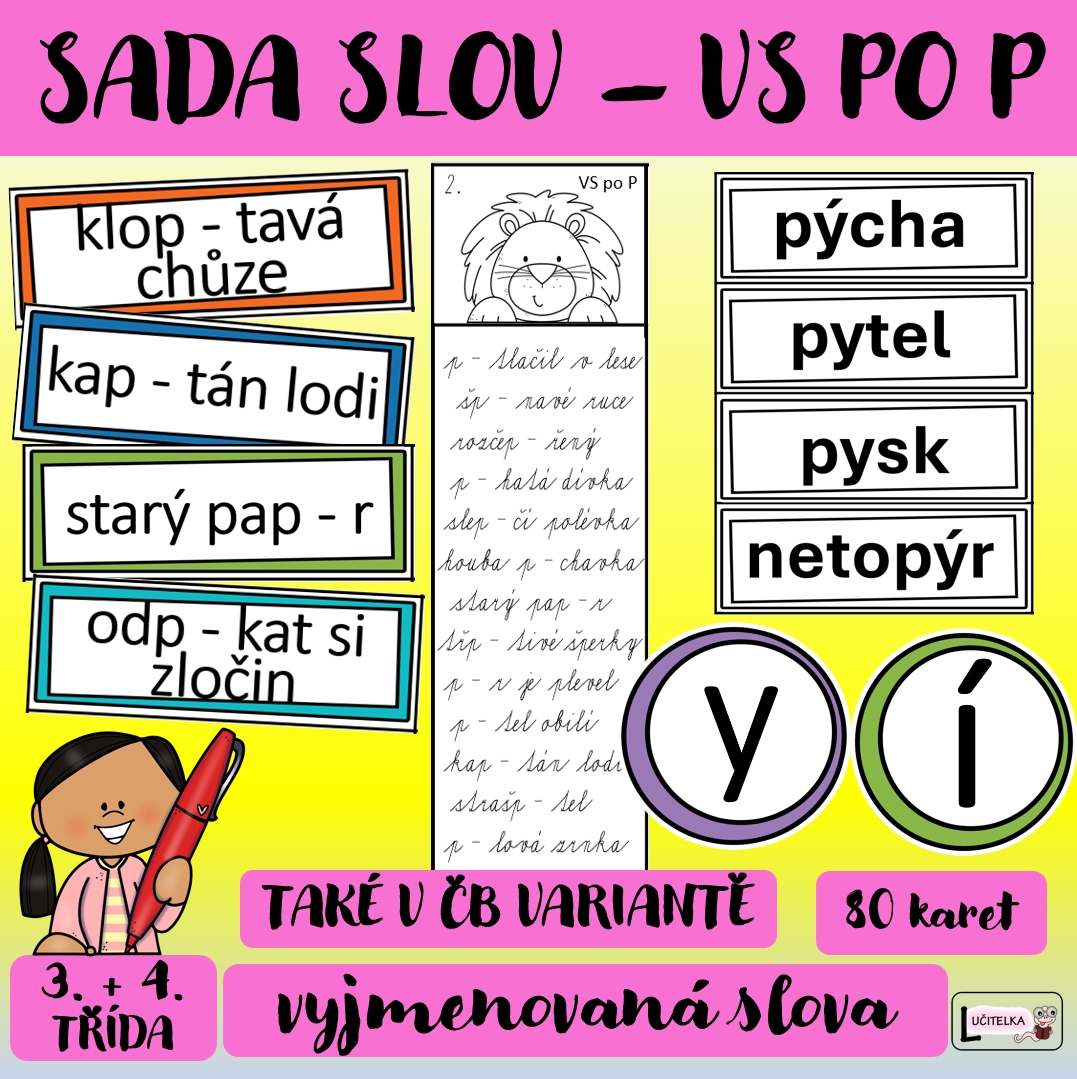 Sada slov - vyjmenovaná slova po P - Český jazyk | UčiteléUčitelům.cz